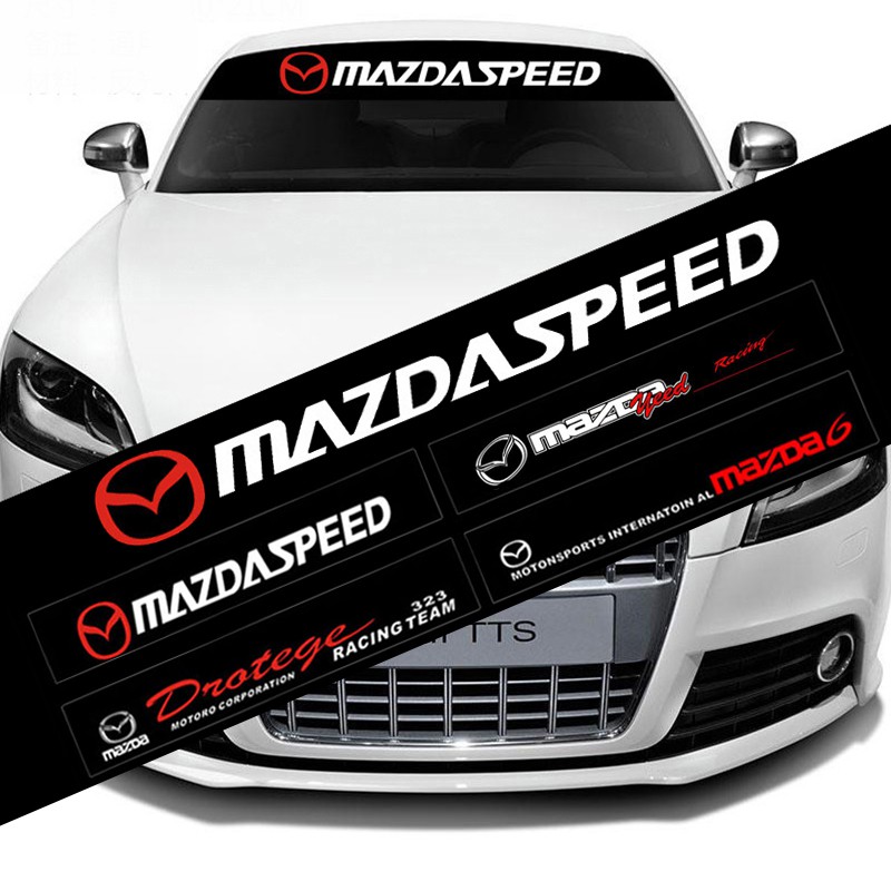 130x21cm Modified Mazdaspeed Reflective Vinyl Car Front Rear Windshield ...