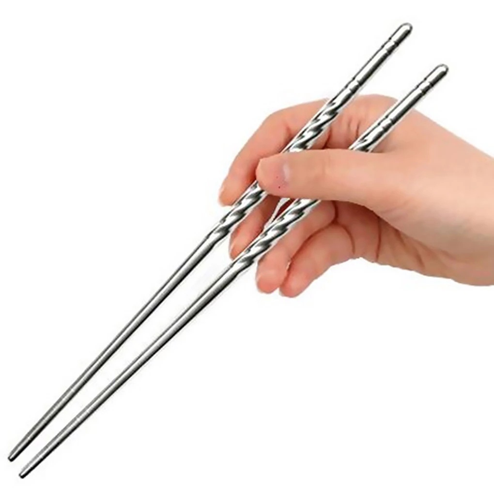 Stainless Steel Chopsticks Set Chinese Metal Non-slip Steel Chopstick ...