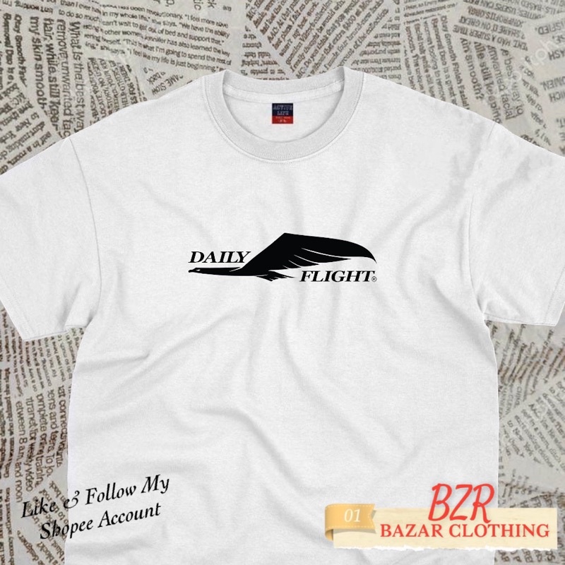 DAILY FLIGHT LOGO quality cotton shirt t-shirts cod | Shopee Philippines