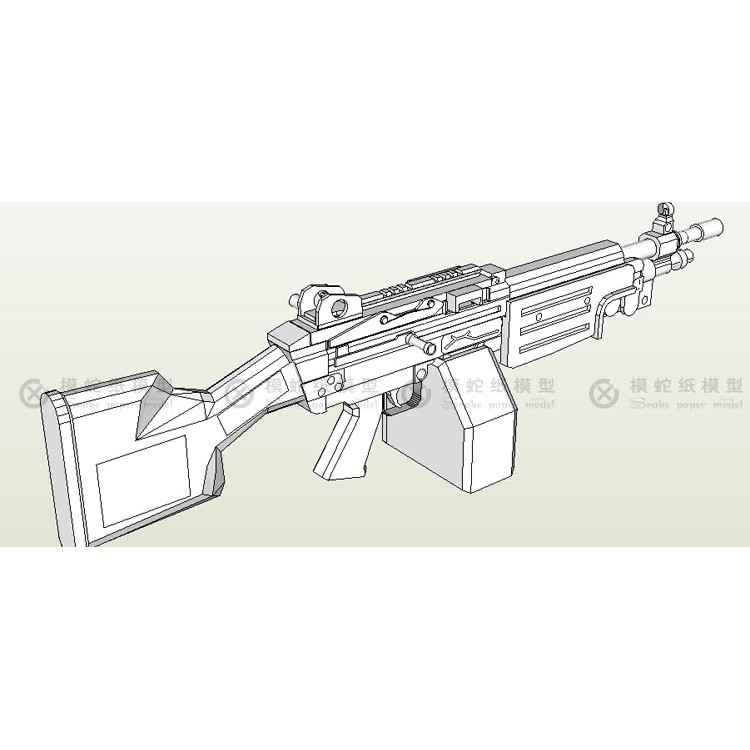 1:1 m249 light machine gun 3D Paper Model Gun Weapon Puzzles Papercraft ...