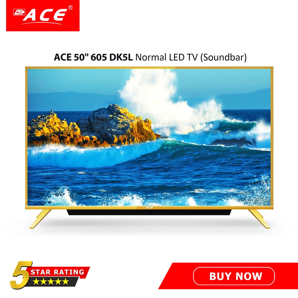 ACE 50" Slim Full HD LED TV Aluminum Gold LED-605 DK5L | Shopee Philippines