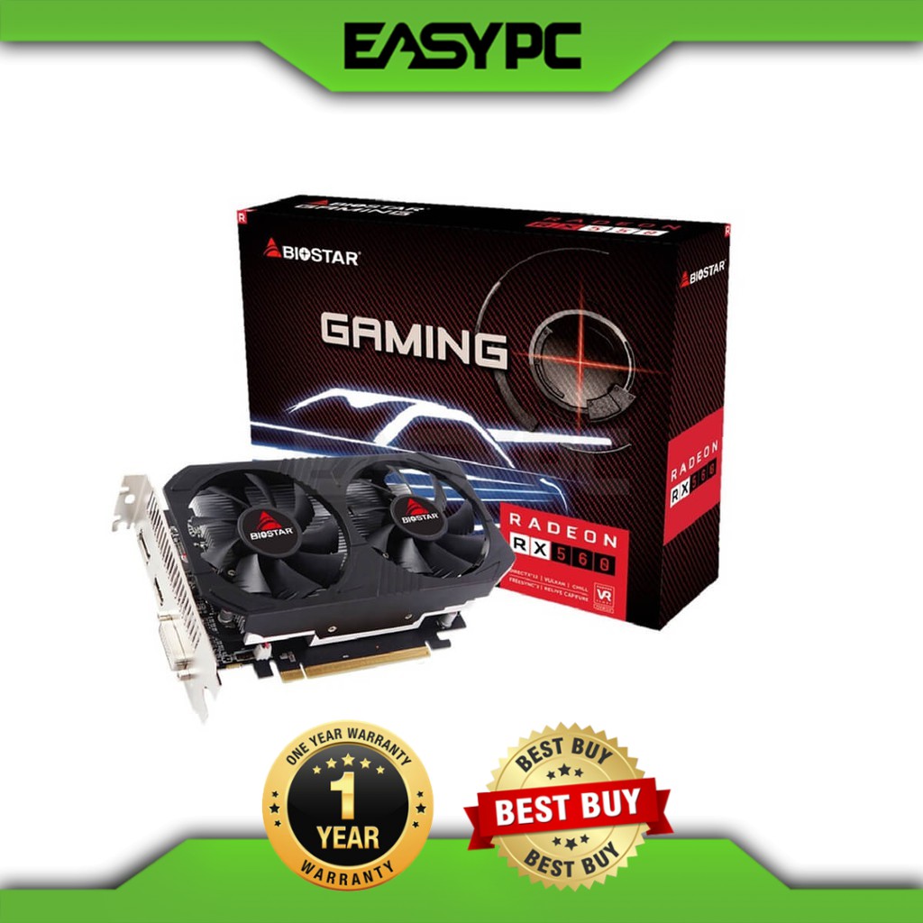 Biostar Rx 560 VA5615RF21 2gb 128bit GDdr5 Gaming Graphics Card, Brand ...