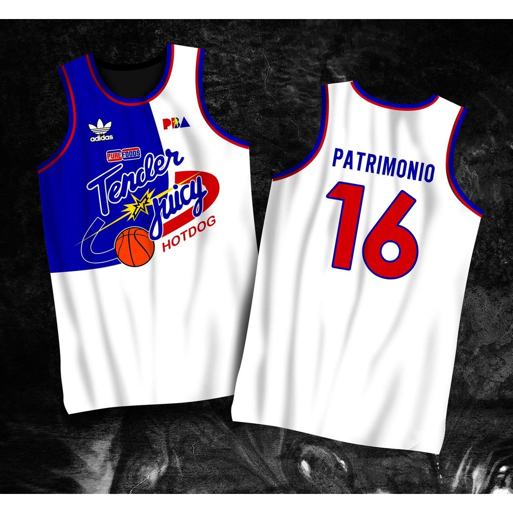 PUREFOODS TENDER JUICY HOTDOG PATRIMONIO #16 PBA RETRO FULL SUBLIMATIONA BASKETBALL JERSEY FREE ...