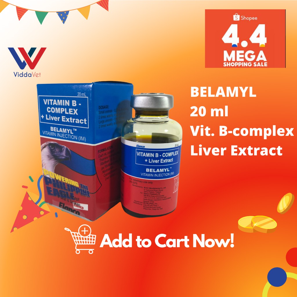 Belamyl - b complex 50ml/20ml for pets, swine, livestock and game fowl ...