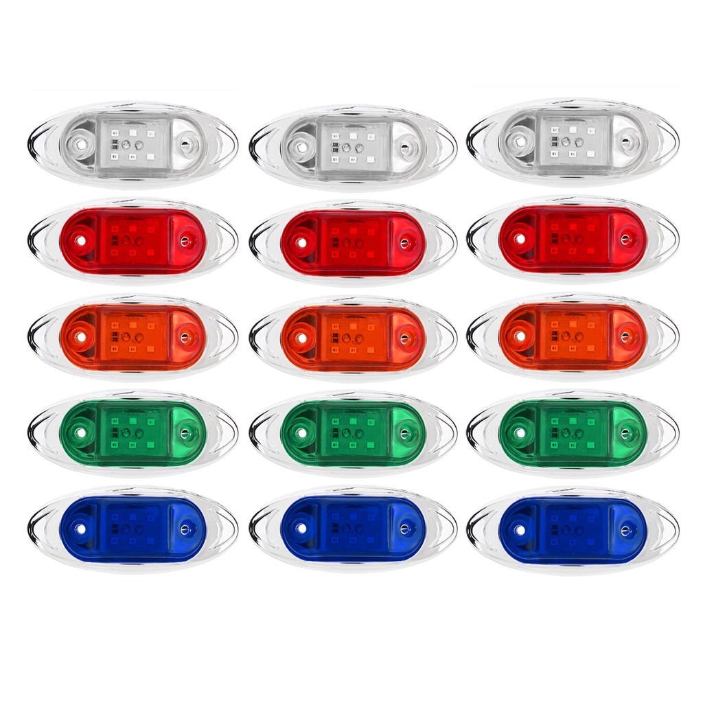 24V 6 LED Truck Side Light Front Light Marker Indicators Lights Lamp ...