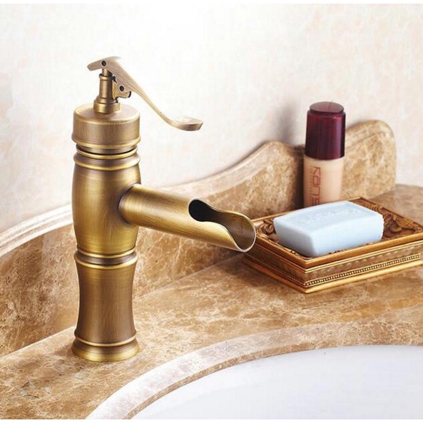 Antique"Water Pump" Single Handle Kitchen Bathroom Brass Faucet Single ...