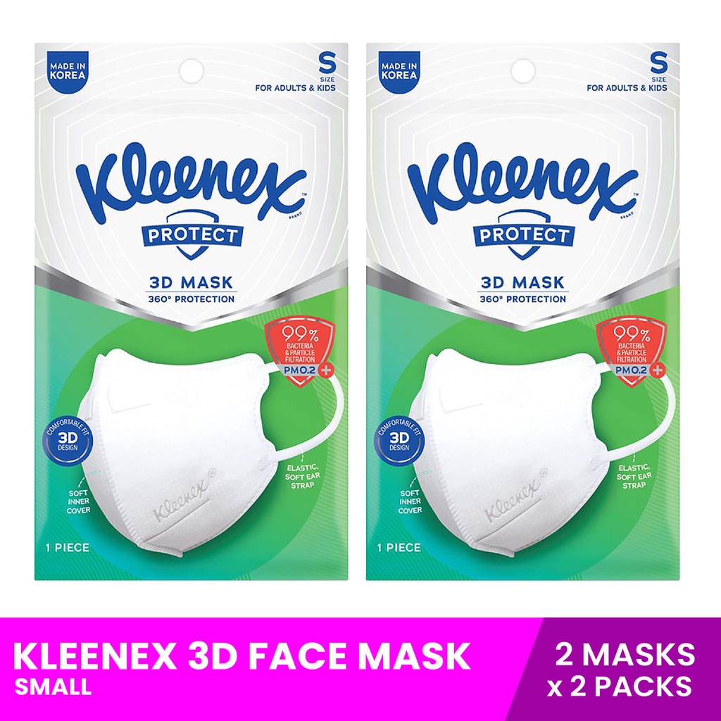 KLEENEX 3D Face Mask Small (can fit both adults & kids) x 2 packs (2 ...