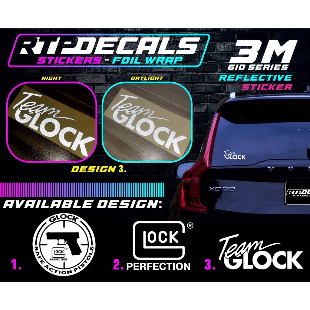 Glock Reflectorized and Non-Reflectorized Printed Decals Sticker ...