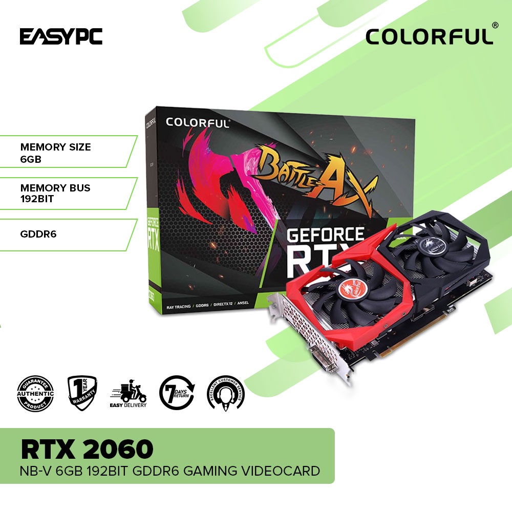 EasyPC | Colorful Rtx 2060 NB-V 6gb / 12gb 192bit GDdr6 Gaming Graphics ...