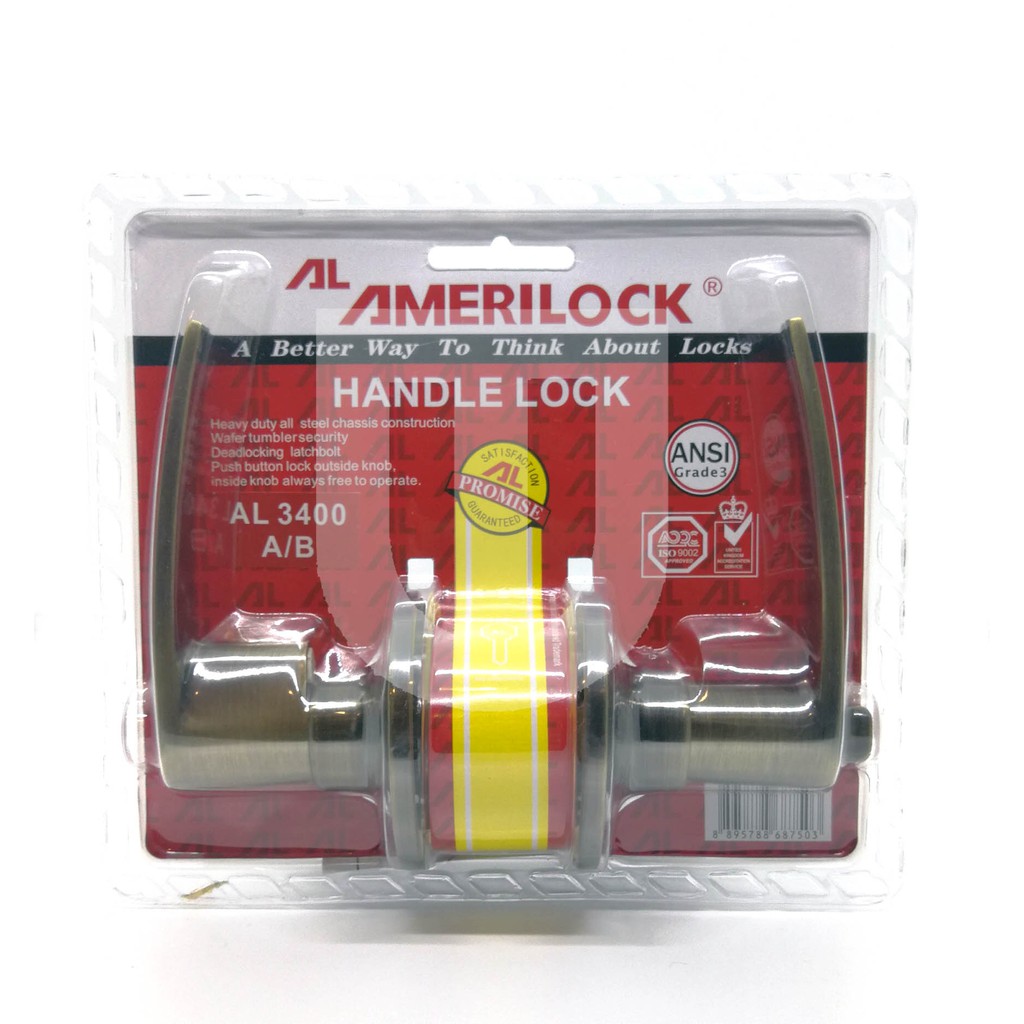 Amerilock Lever Type. AL3400 AB Handle Lock. Antique Brass | Shopee ...