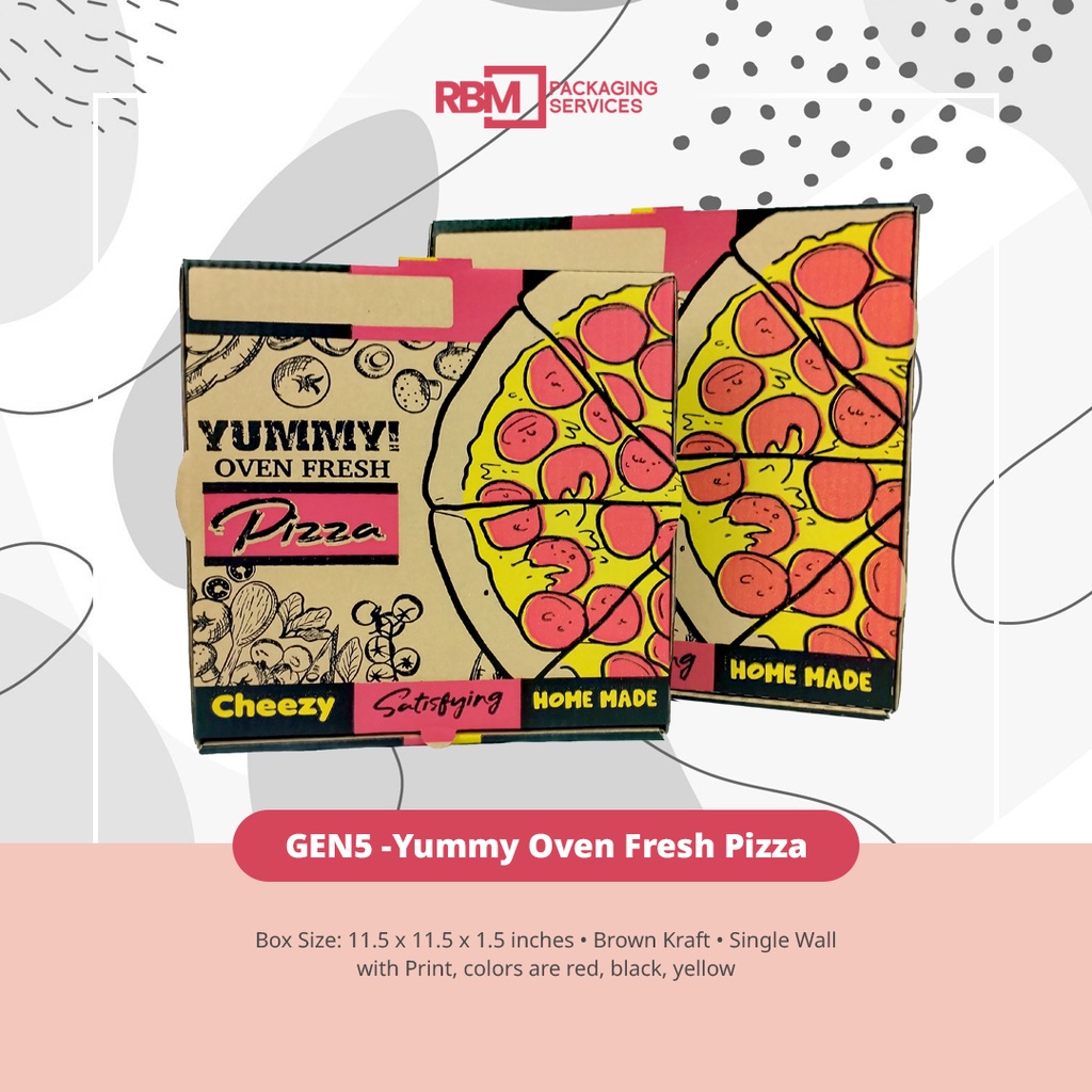 Pizza Box Corrugated - Yummy Oven Fresh Pizza Gen5 | 11 inches | 50pcs ...