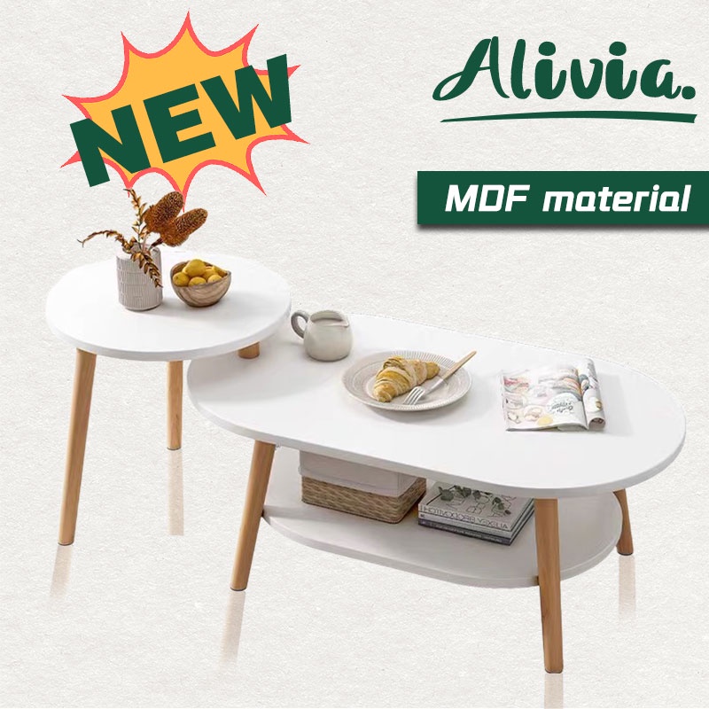 Nordic double-layer combination table living room coffee table small ...