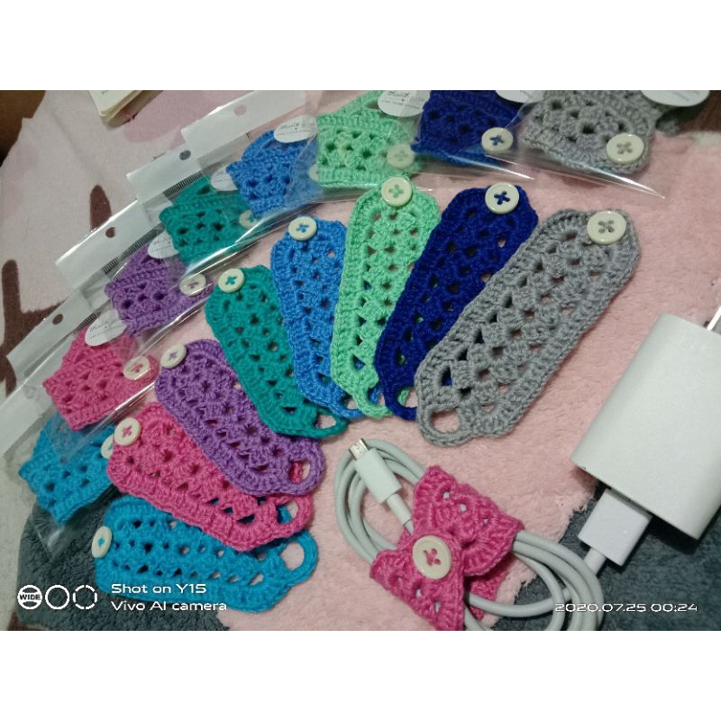 "Crochet Charger Hugger" (Cord Organizer) | Shopee Philippines