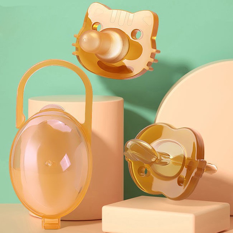 Portable Baby Pacifier Set Anti-drop Chain Nipple With Box Silicone ...