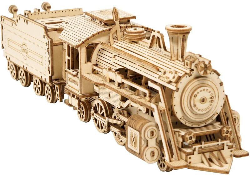 Robotime Rokr Train Model 3D Wooden Puzzle Toy Assembly Locomotive Model Building Kits For ...