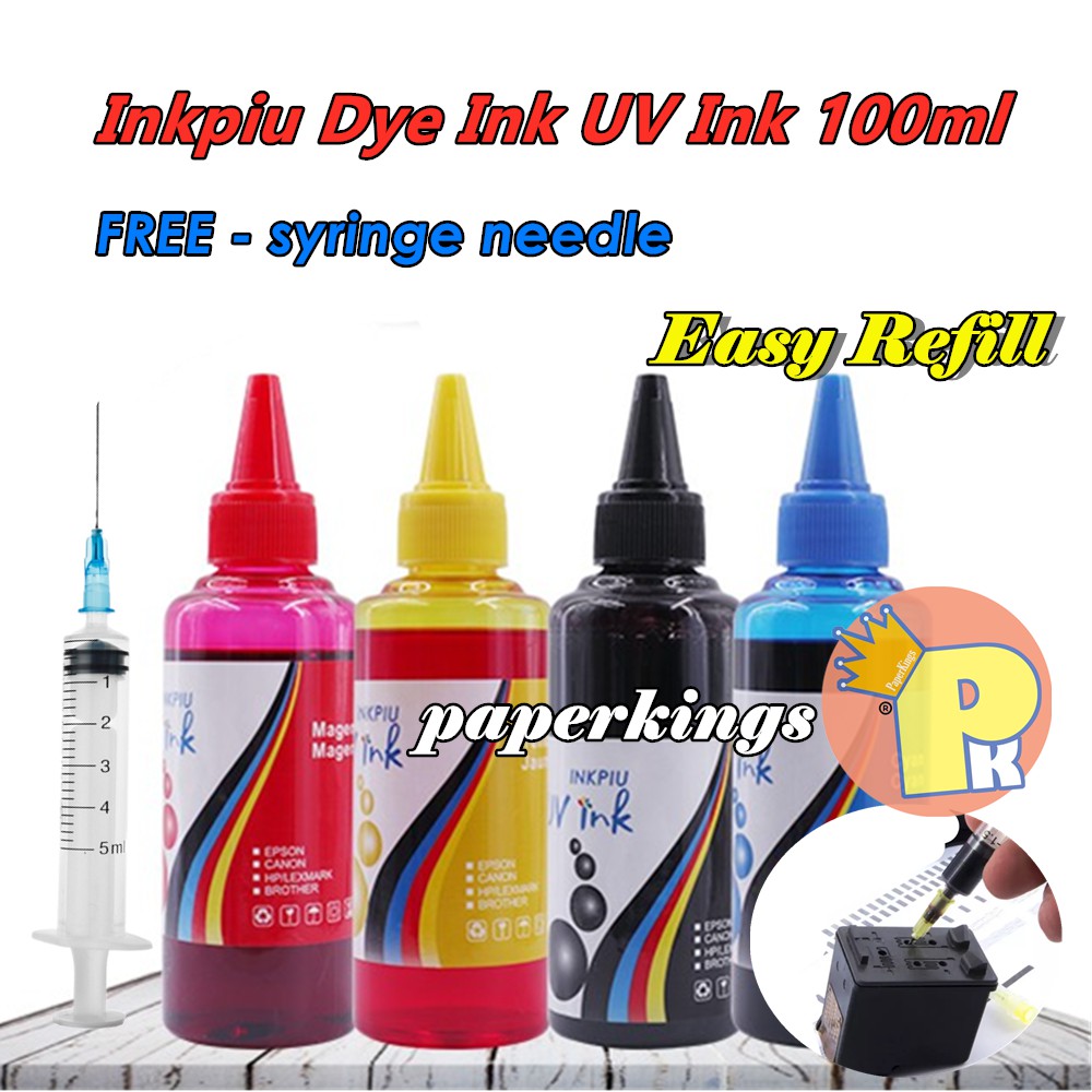 Universal Dye Ink 100ml Set of 4 w/ Free Syringe ( easy refill ) | Shopee Philippines