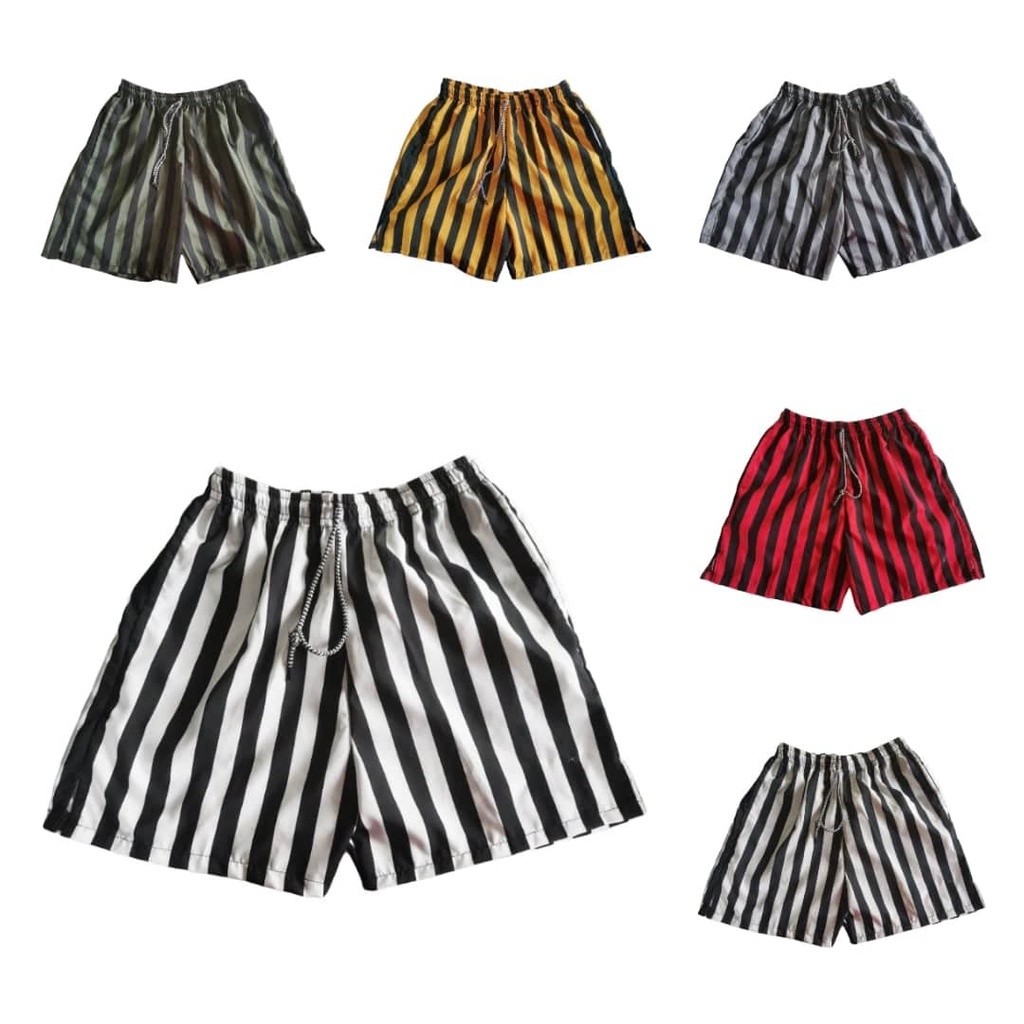 Big Stripes Printed Taslan Shorts (Above The Knee / Taslan / Unisex ...