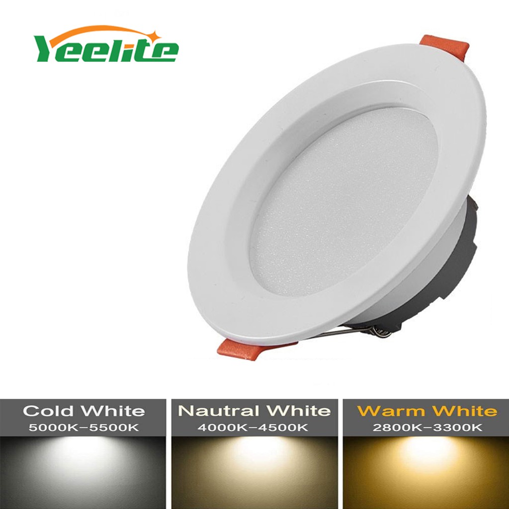 Yeelite LED Downlight Recessed Pin Lights Panel Ceiling Light 3 Color ...