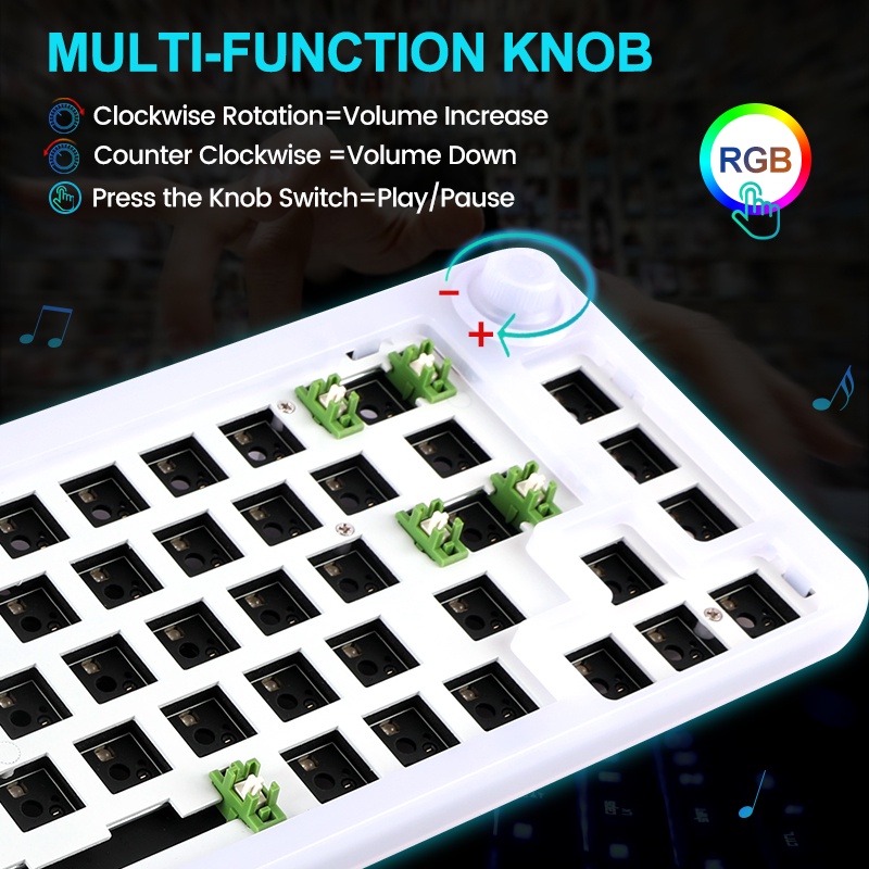 TOM680 TM680 Mechanical Keyboard DIY Kit Hotswap 3 modes bluetooth ...