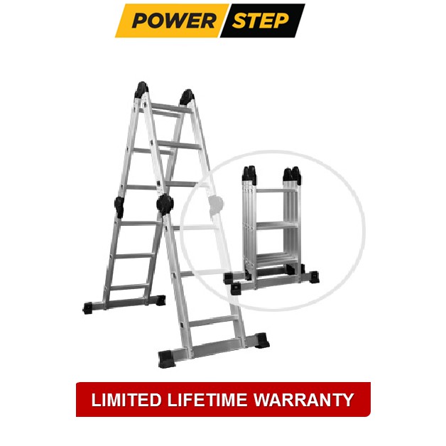 Power Step Aluminum Multipurpose MP Ladder 20ft (5ft x 4folds) LIMITED ...