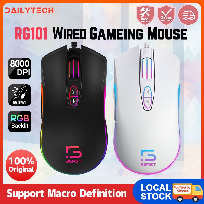 Programmable Mouse RGB Gaming Mouse Wired Mouse 8000DPI Adjustable ...