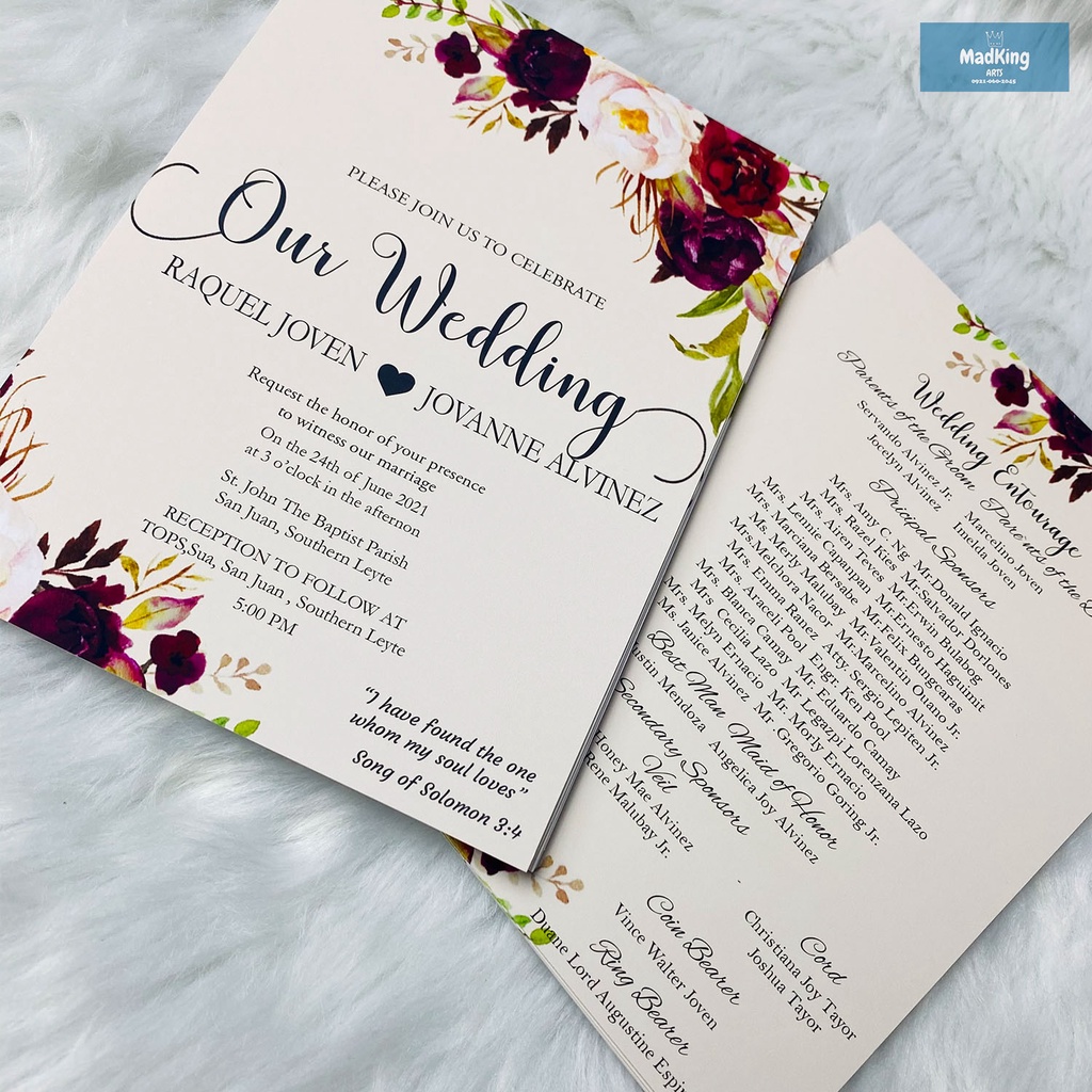 Wedding Invitation (Back to Back) | Shopee Philippines