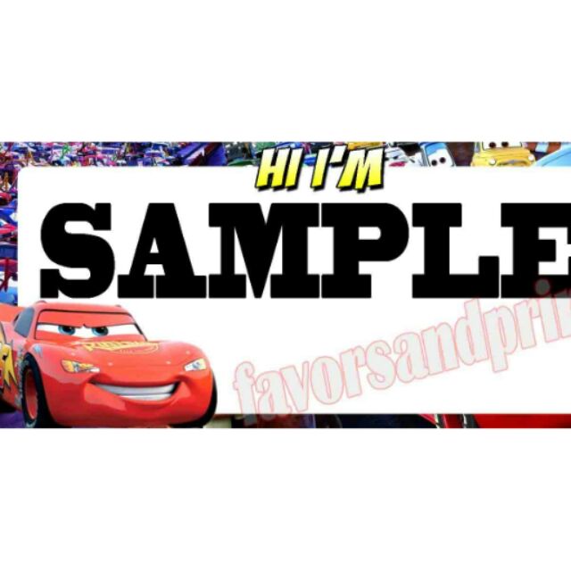 DISNEY CARS / CUSTOMIZED / PERSONALIZED BIRTHDAY PARTY NAME TAGS (10s ...