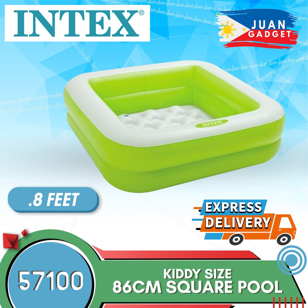 Intex 57100 Square Type 86cm x 86cm x 25cm Inflatable Swimming Pool for ...