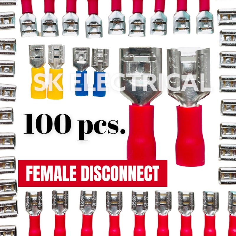 100 Pcs FEMALE DISCONNECT | Capacitor Terminal Lugs | SK | Shopee ...