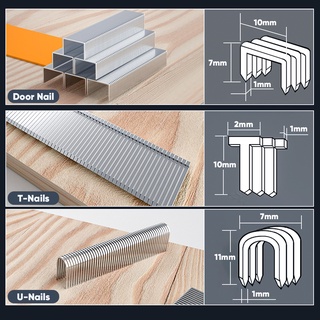 Mitsushi 600PCS 3 in 1 Heavy duty U/Door /T Shaped Staple Nails/Gun ...