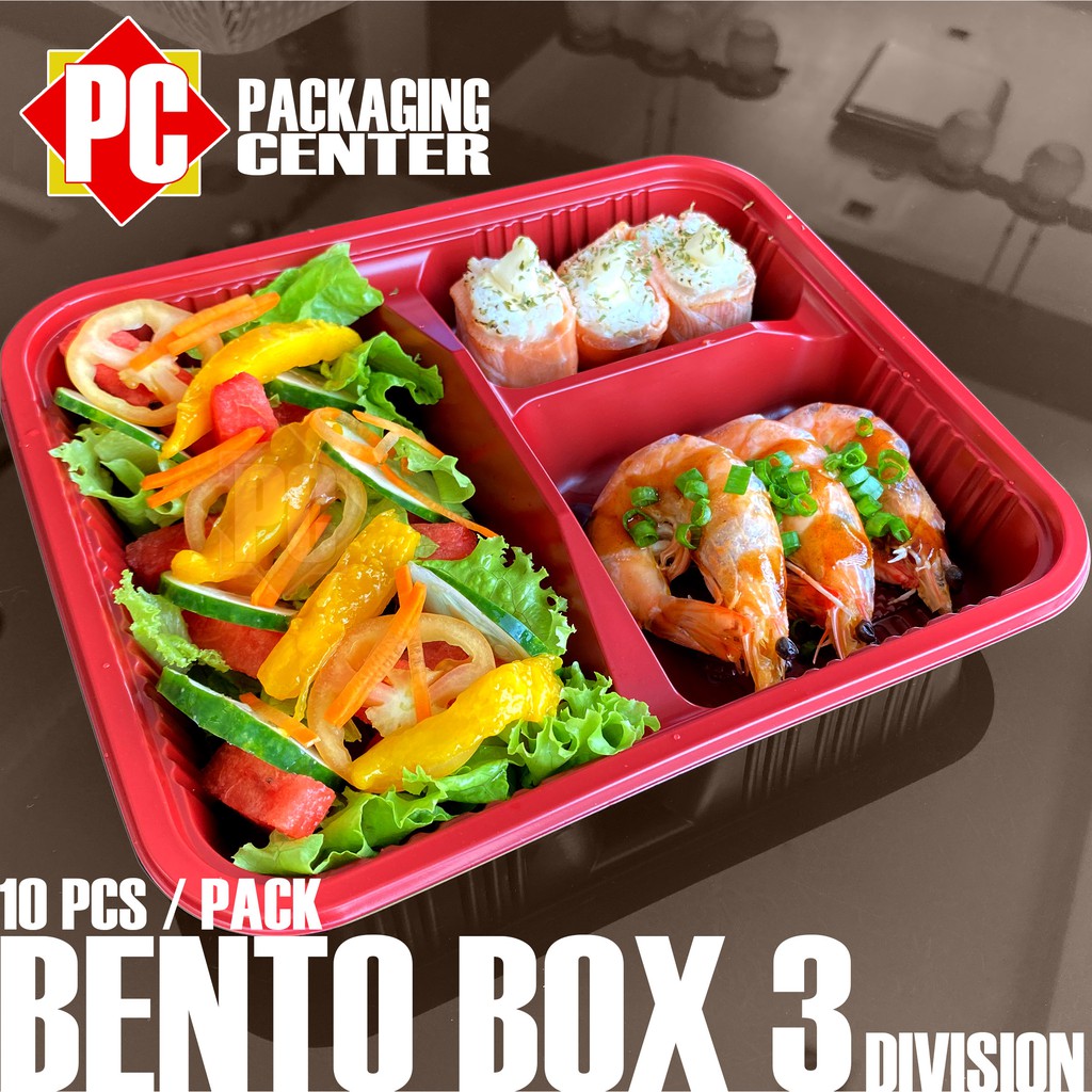 Bento Box 3 Division by 10pcs per pack, 100% High Quality! COD ...