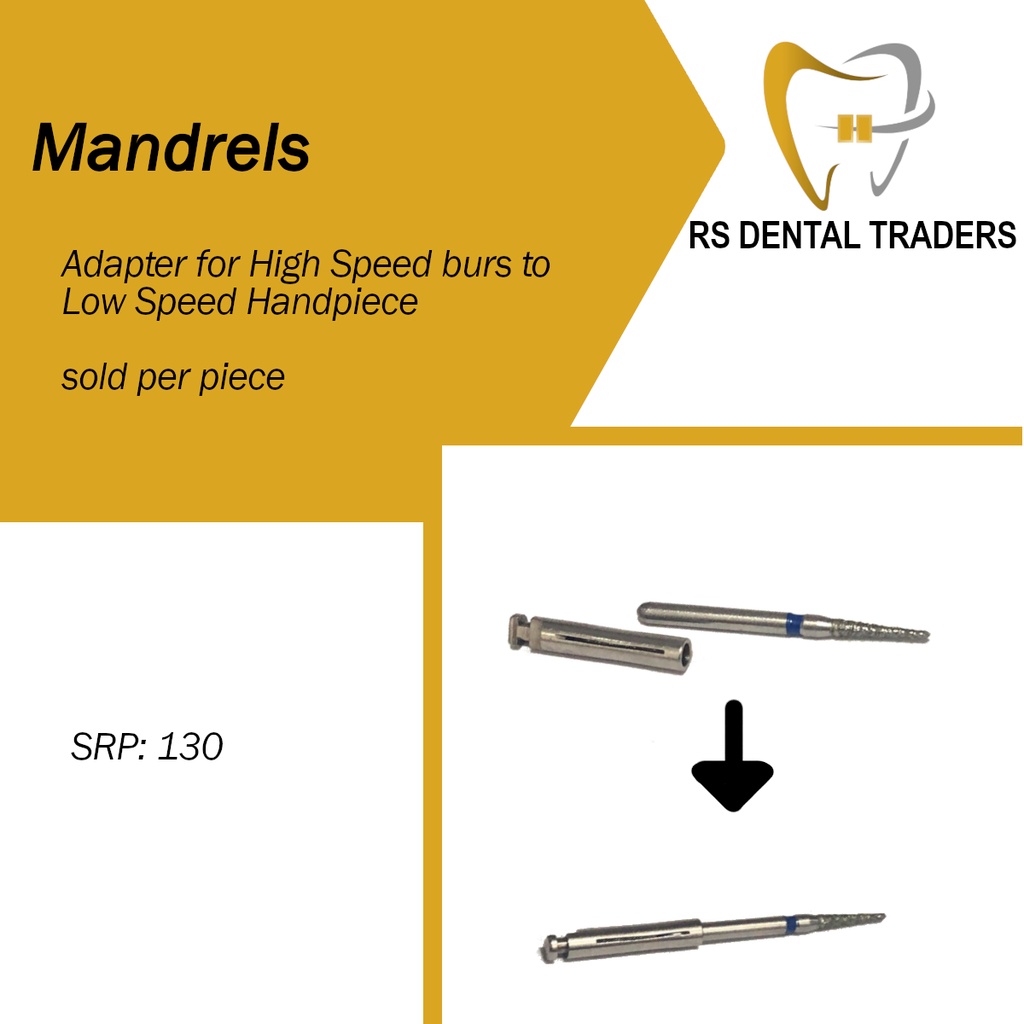 Mandrels - Bur Adapter - High Speed Shank Handpiece to Low Speed Shank ...