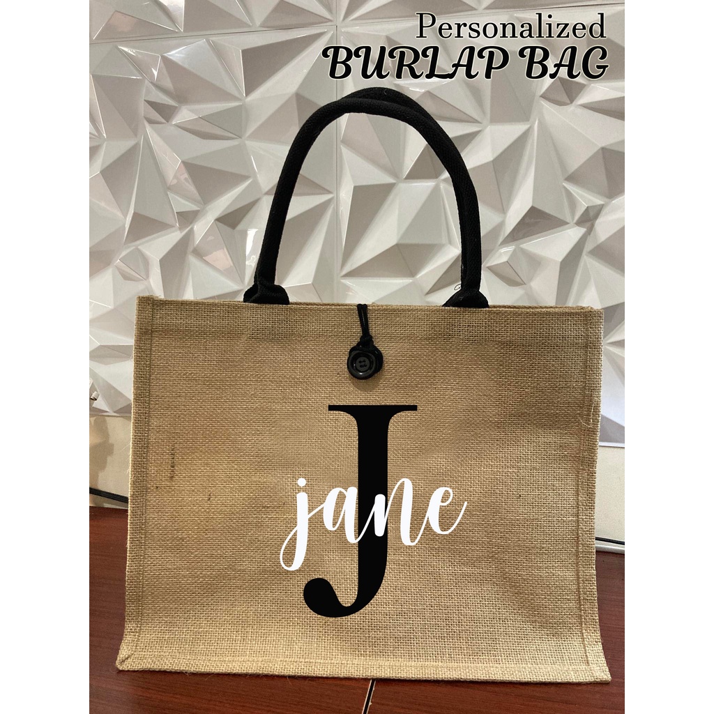Personalized Abaca Burlap Tote Bag | Shopee Philippines
