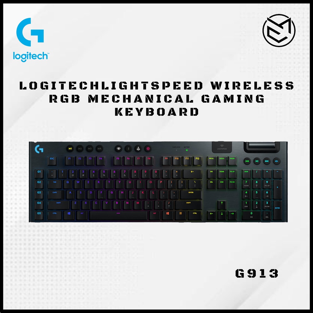 Logitech G913 TKL Tenkeyless Lightspeed Wireless RGB Mechanical Gaming ...