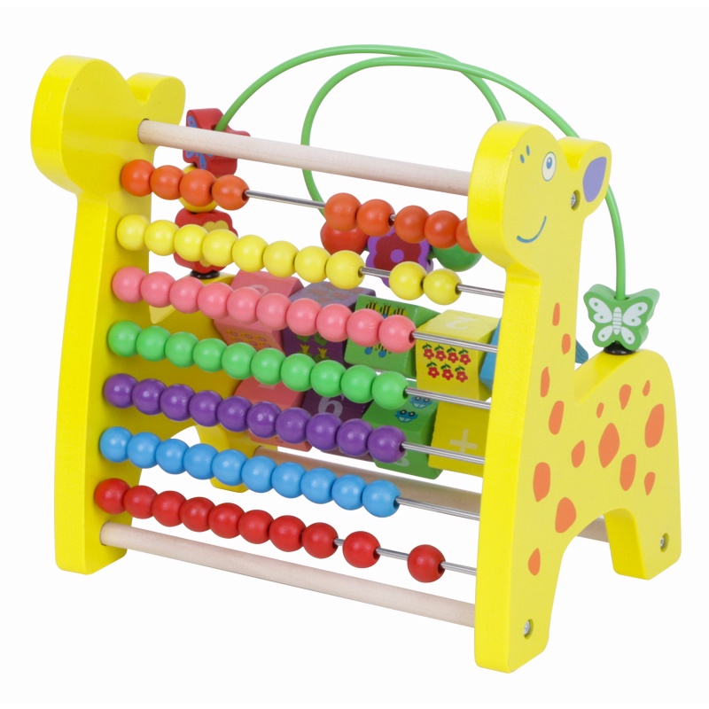 Early Educational Giraffe Wooden String Beads Abacus Calculation Mini ...