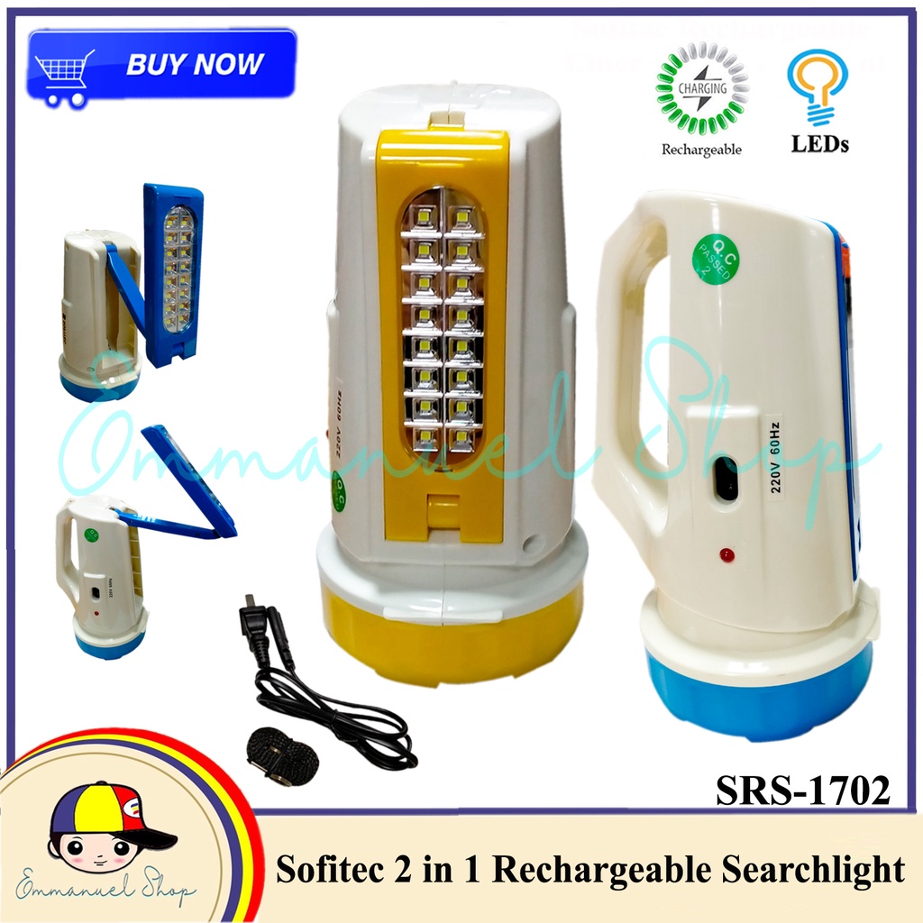 2 in 1 Rechargeable Emergency LED Light Portable Camp Light SOFITEC SRS ...