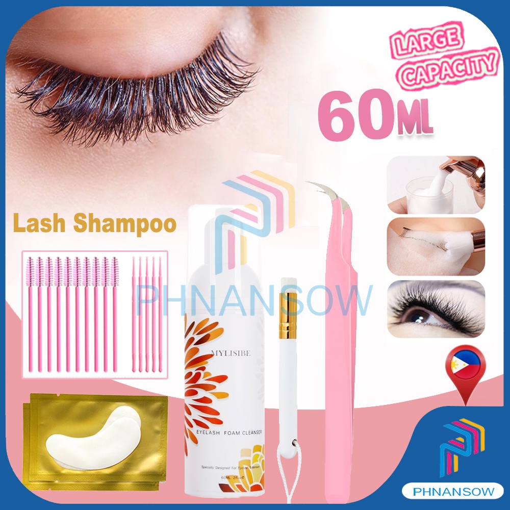 Eyelash Shampoo Cleaning Extensions Lash with Brush Foaming No ...
