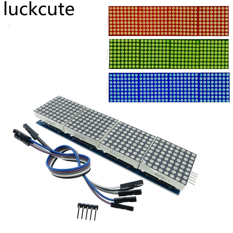 MAX7219 Dot Matrix Module Microcontroller 4 In One Display with 5P Line ...