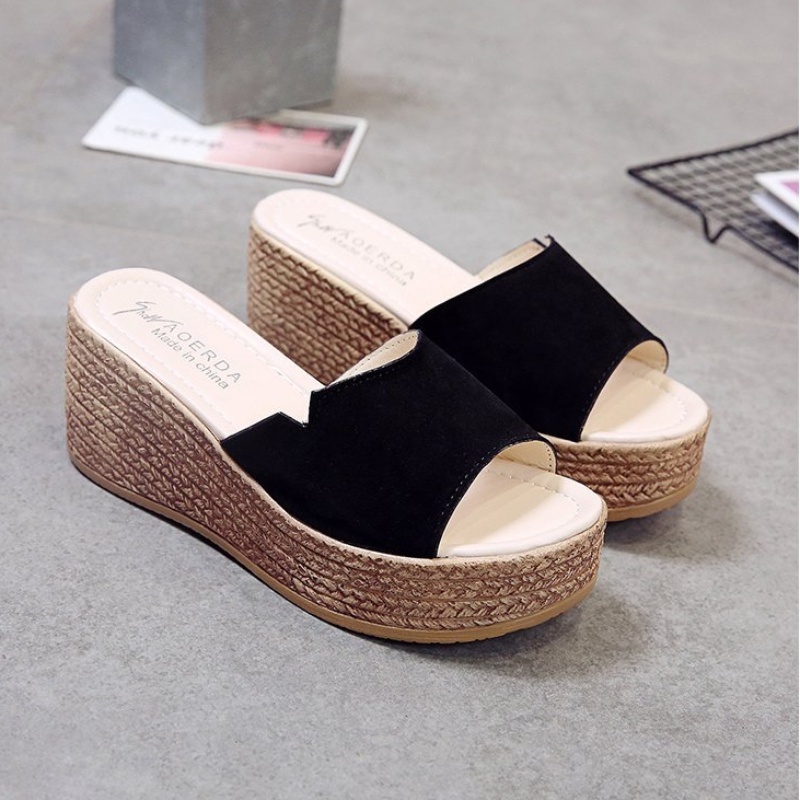 Sandals for Women New Summer Korean Simple Wedge Fashion Thick Sandals ...