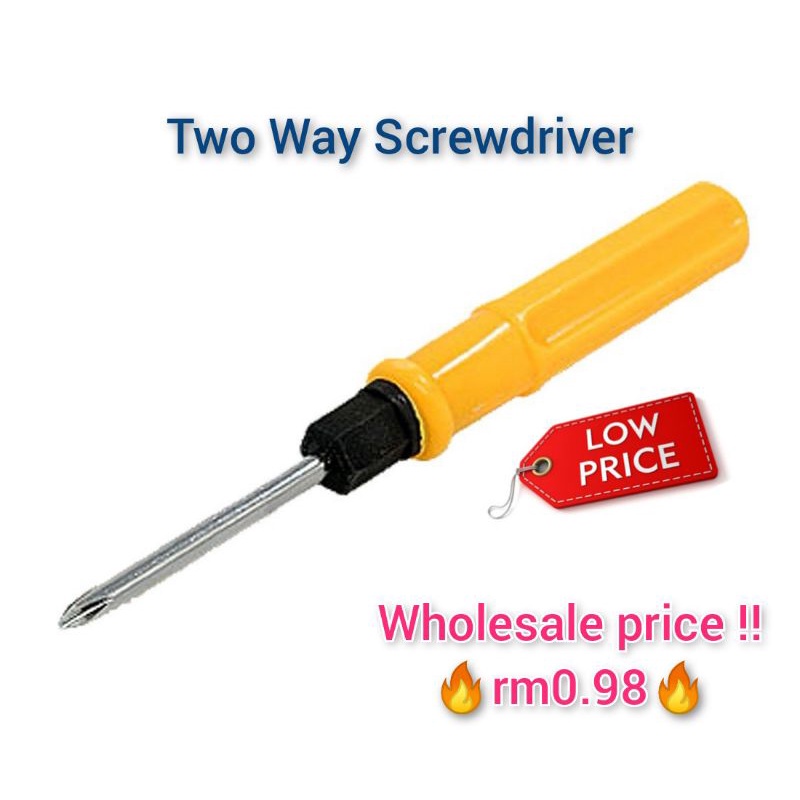 2in1 Two Way Screwdriver Slotted Philips Dual Function Screw Driver Set ...