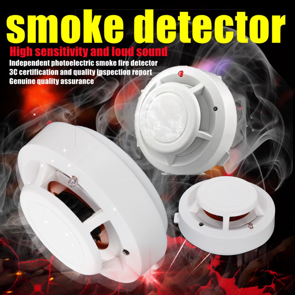 Free Battery Photoelectric Sensitive Sensor Smoke Detector Fire Alarm ...