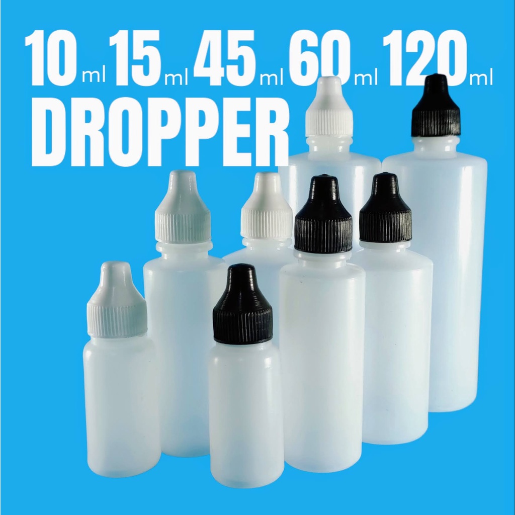 BULK 100 PCS per Box plastic dropper eye dropper type 10ml ,15ml, 45ml ...