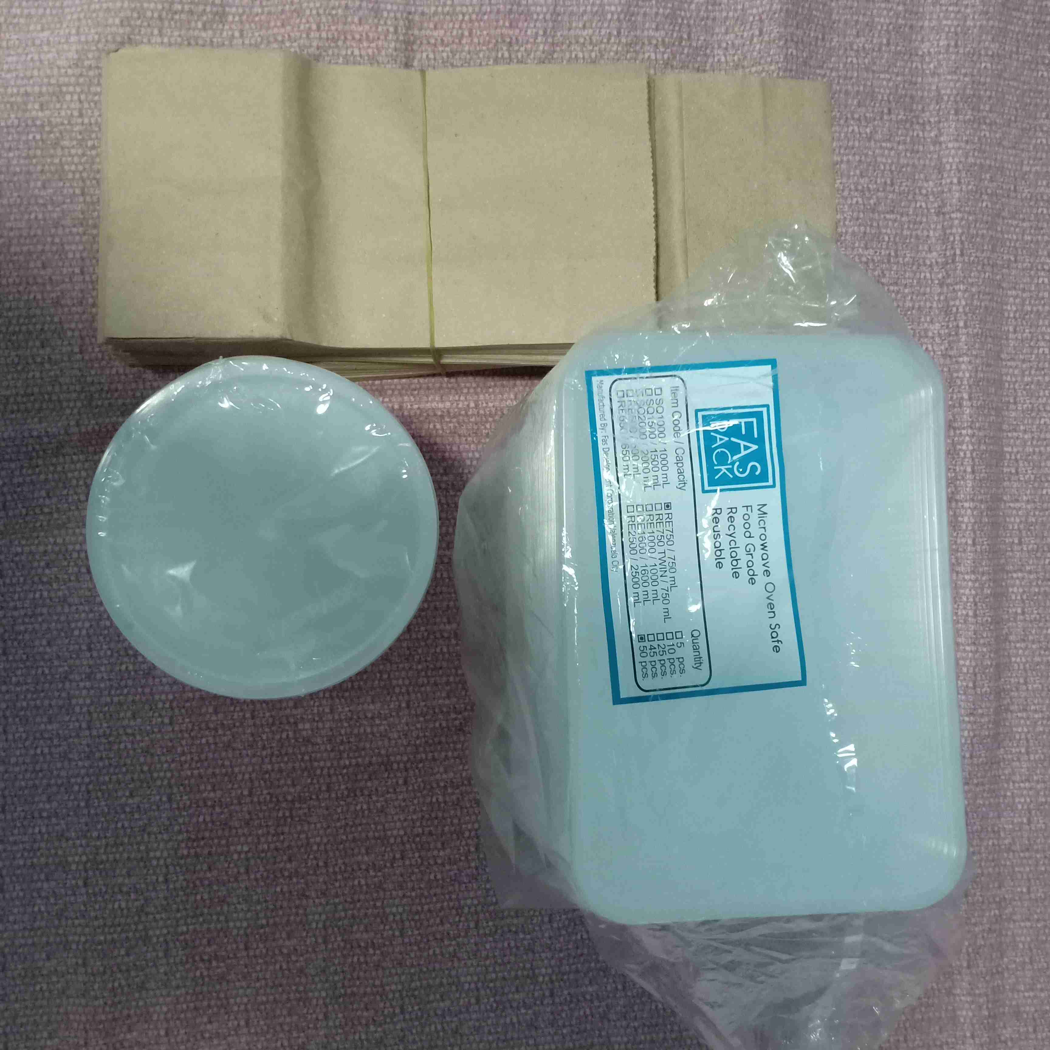 Fas Pack Microwavable Container RE500/RE750/RE750TW/RE1000(10pcs/pack ...