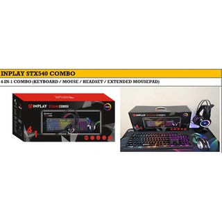 INPLAY STX 540 Gaming Keyboard And Mouse with Headset Extended Mouse ...