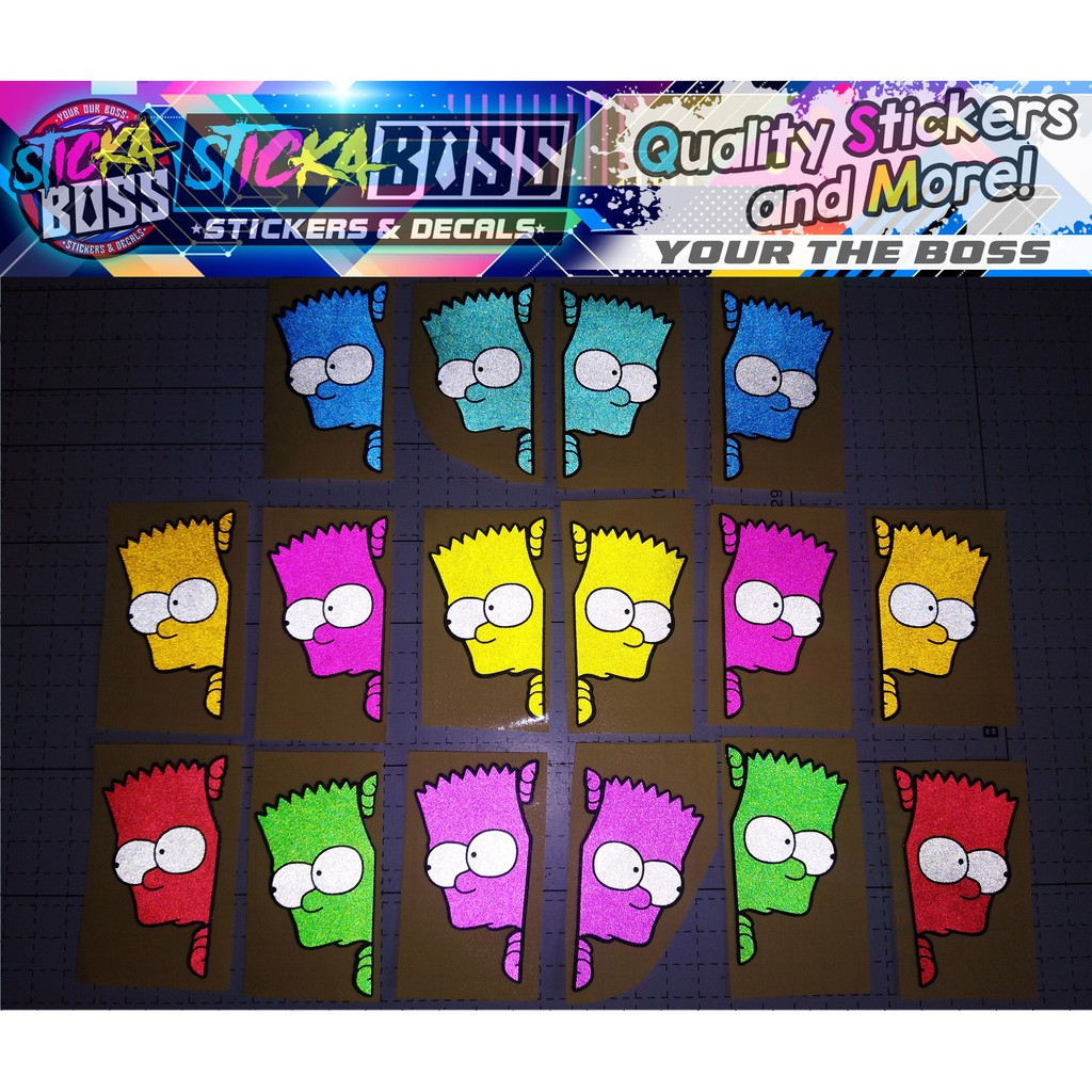 REFLECTIVE BART PEEKING STICKERS [ REFLECTORIZED / LAMINATED ...