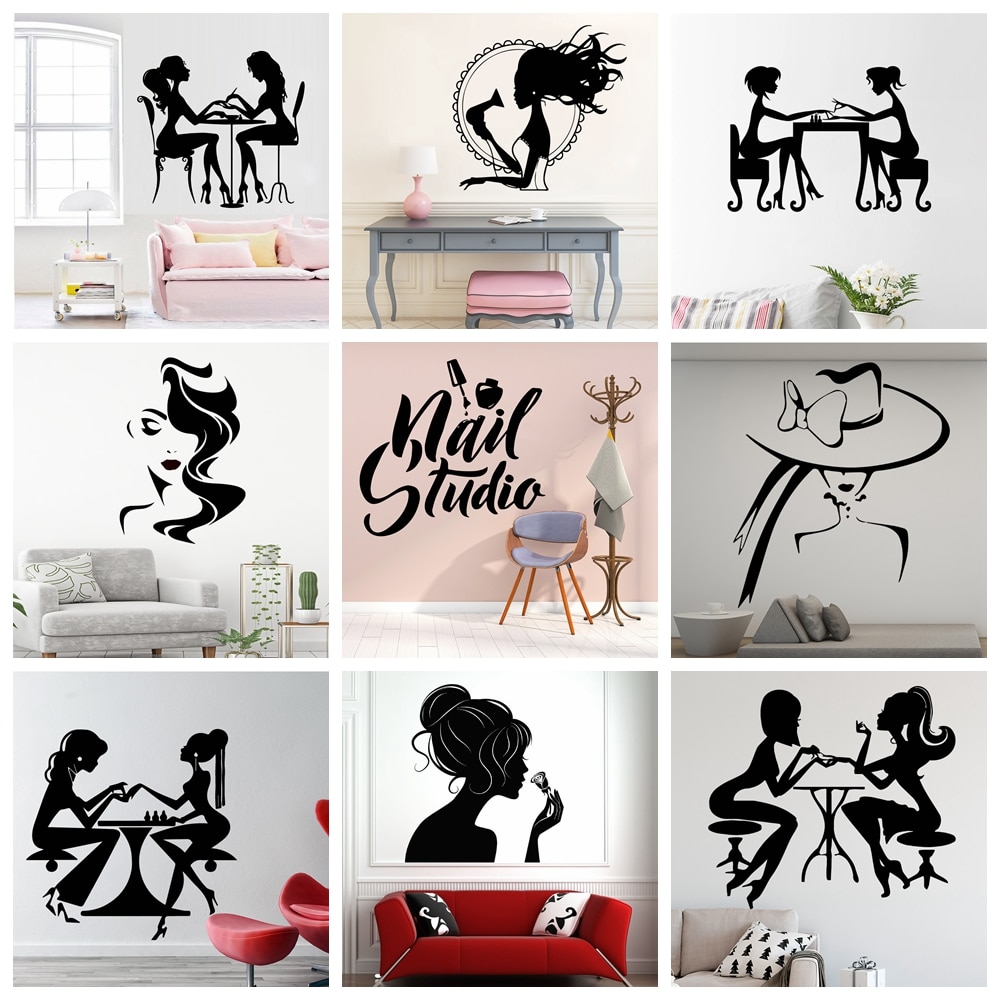 Beauty Salon Nail Hair Salon Vinyl Wall Sticker Decor For Salon Shop ...