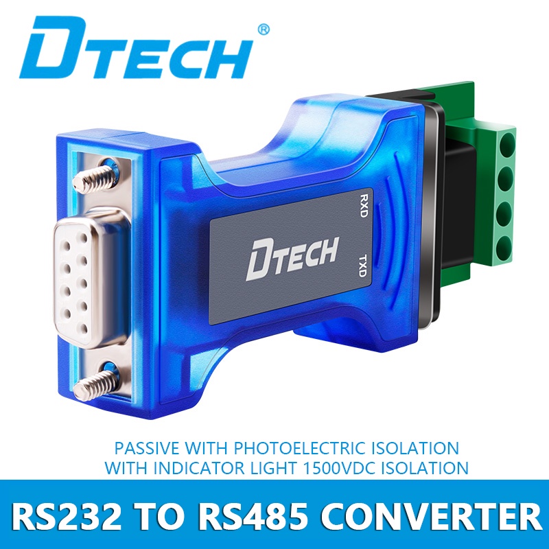 DTECH Passive RS232 To RS485 Converter Industrial Grade Optoelectronic Isolation Lightning ...
