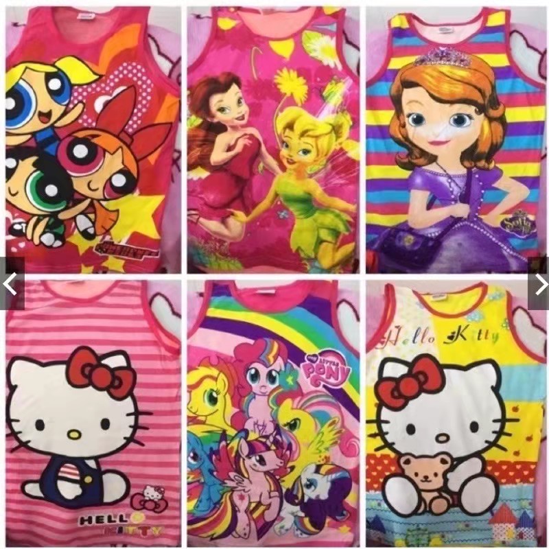 Kid Girl cartoon vest Sando comfort good quality Cartoon Print Sando ...