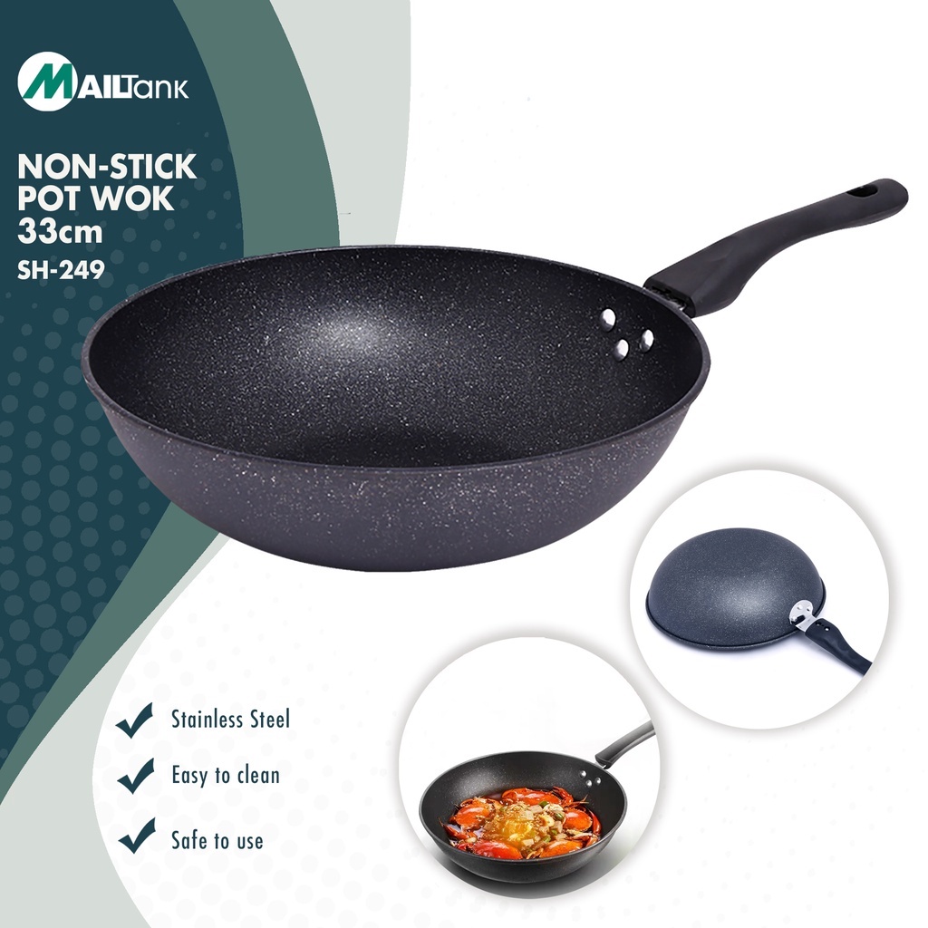 MAILTANK Non Stick Pot Wok Frying Pans 33CM 28CM 24CM Kawali Shopee