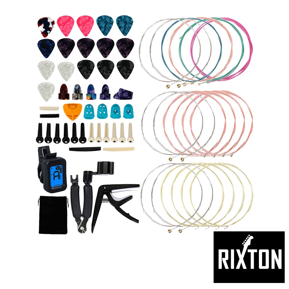 Rixton Guitar Tool 65Pcs Set Changing Kit Strings Pick Capo Winder ...
